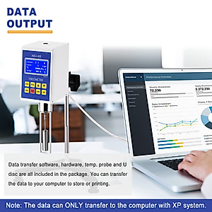Saladulce Digital Rotary Viscometer, NDJ-8S Viscosity Meter Tester with Data Output,10-2,000,000 mPa.s Fluidmeter ±3% 100-240V