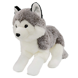 Ice King Bear Lifelike Siberian Husky Stuffed Animal - Plush Toy - 13 Inches Length (Original)