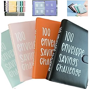 YiYLunneo 100 Envelope Challenge Binder,Easy & Fun Way to Save $5,050,Budget Binder Savings Challenge Book,Savings Challenges Budget Book Binder,Budget Planner Book for Budgeting (Color : Blue)