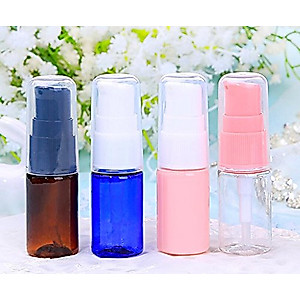 erioctry 10ML Portable Empty Refillable Bottle Cream Shampoo Lotion Treatment Pump Bottle with Cap Travel Bottles Toiletries Liquid Container for Cosmetic Make-up Pack of 6 (Transparent)