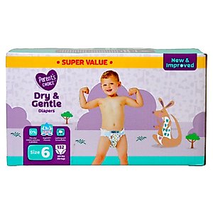 Parent's Choice Diapers, Dry & Gentle Diapers Size 6 - Super Value 132 Count