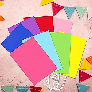 PINWATT 32 Pieces Gift Bags with 32 Tissues, 10.6" Gift Bags Medium Size, 8 Colors Party Favor Bags Rainbow Goodie Bags with Handles for Birthday, Party Supplies, Wedding, Holidays and Gifts