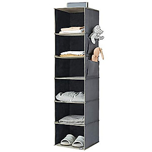YOUDENOVA Hanging Closet Organizers and Storage, 6-Shelf Closet Hanging Storage Shelves