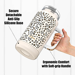 Hydraful 64 oz Tumbler with Handle and Straw - 100% Leak-Proof - Insulated Cup Reusable Stainless Steel Large Water Bottle Travel Mug for Gym, Hiking, and Camping - Gifts for Women Men Him Her