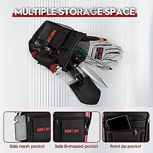 PANCKY Metal Detecting Finds Waist Pouch, Portable Multifunctional Bag, Finds Accessory Black