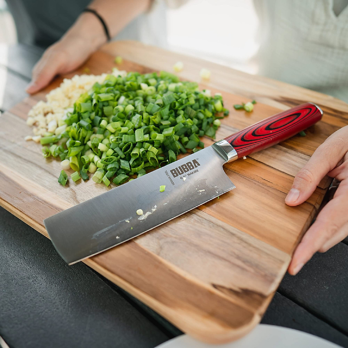 BUBBA Kitchen Series 6.5" Nakiri Knife, an All-Purpose Kitchen Knife for Chopping, Mincing, Slicing, and Dicing with a Premium German Steel Blade for All Your Kitchen Needs