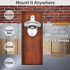 Gifts for Men Dad, Wall Mounted Magnetic Beer Bottle Opener for Fridge, Fathers Day Anniversary Unique Gifts for Him Husband Boyfriend, Funny Beer Birthday Gift Cool Stuff Gadgets for Man Cave