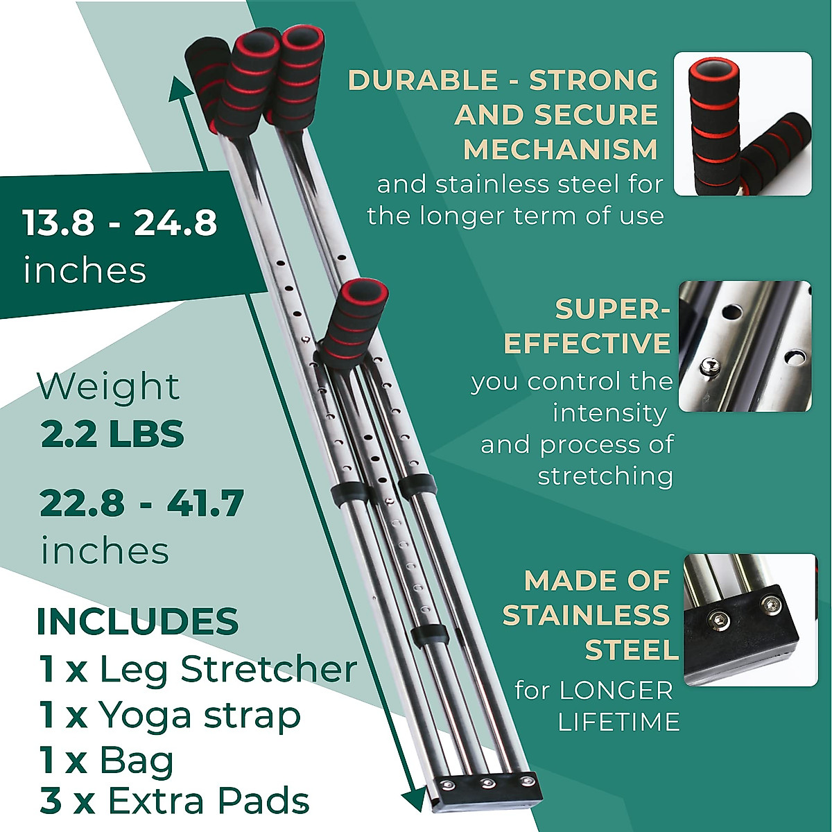 ALAMATA Leg Stretcher Leg Split Machine Stretching Equipment Leg Flexibility Stretcher Strength Training for Yoga Exercise, Sports Fitness, Ballet, Gymnastics