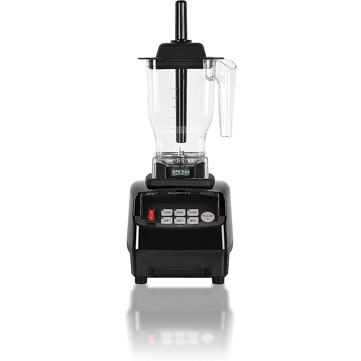 OmniBlend Omni-Q TM-800BQ Commercial Quiet Smoothie Blender, Full Sound Enclosure, 1.5 Liter BPA-Free Container, Self Cleaning, Heavy Duty 3 Speed (Black)