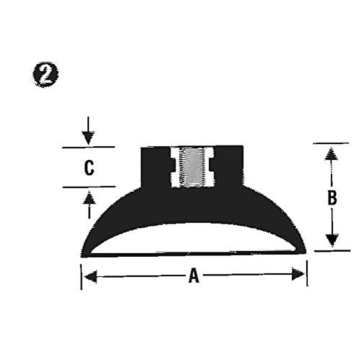 JL Missouri Parts 4X 3/8" #8-32 Female Screw in 1 5/16" Rubber Suction Cups, 11/16" Tall, Made in USA