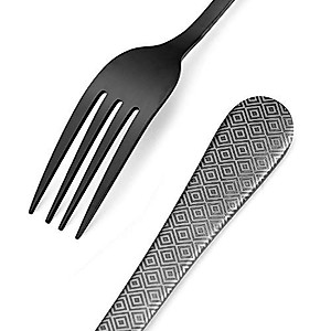 Matte Black Silverware Set,SHARECOOK Satin Finish 40-Piece Stainless Steel Flatware Set,Kitchen Utensil Set Service for 8,Tableware Cutlery Set for Home and Restaurant, Dishwasher Safe
