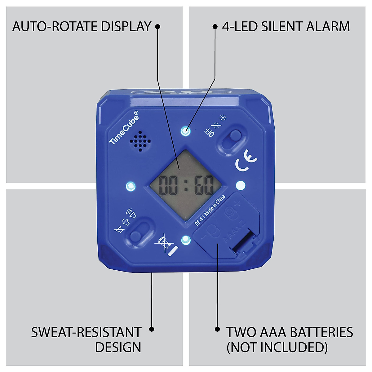 Time Cube Plus Preset Timer for HIIT Workouts, Fitness and Exercise Routines, Cardio and Cross Fit Countdowns, Blue, 10, 20, 30 and 60 Seconds