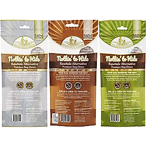 Fieldcrest Farms Nothing to Hide Natural Rawhide Alternative Twist Stix for Dogs - 3 Pack Bundle & Magnet (Chicken, Beef, Peanut Butter) Premium Easily Digestible Chews Great for Dental Health