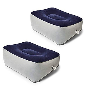 Inflatable Travel Foot Rest Pillows, Air Foot Rest Pillow Inflatable Footrest Cushion for Travel, Office and Home, Perfect Airplane Travel Accessories, Car Seat Footrest, Leg Rest Pillow