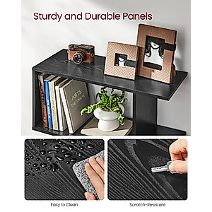 VASAGLE Bookshelf, 5-Tier Bookcase, Tall Display Shelf, Freestanding Storage Shelf, Room Divider, for Home Office, Living Room, Bedroom, Study, Ebony Black ULBC062T56