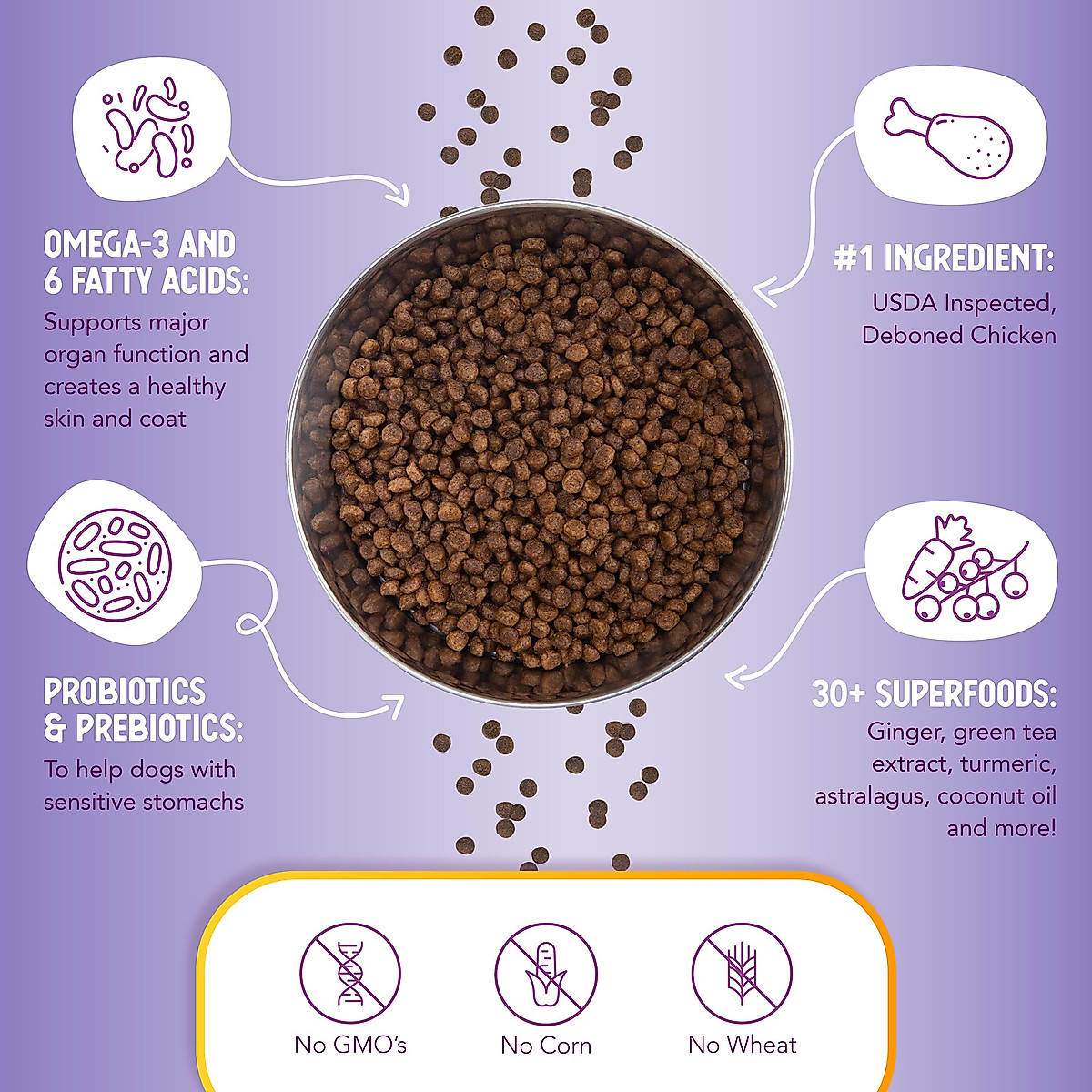 Health Extension Dog Health and Nutrition Bundle - Multivitamin (30 Tablets), Little Bites Dry Dog Food Chicken & Brown Rice Recipe (4 Lbs), Joint & Hip Supplement Cheese Flavored Powder (16oz)