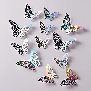 36PCS 3D Butterfly Wall Stickers Mural Stickers 2021 Newest Style, Premium Butterfly Cake Decoration Butterfly Wall Decor Garland Decor Balloon Decor Party Decals For Baby Shower Birthday Kids Girls
