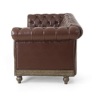 Christopher Knight Home Castalia Sofas, Dark Brown + Natural