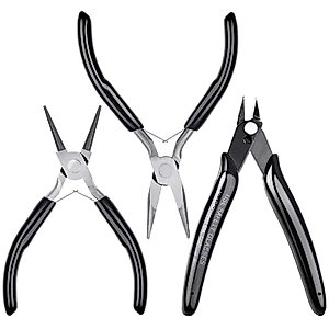 Jewelry Pliers, Cridoz Beading Pliers Set with Needle Nose Pliers, Round Nose Pliers and Wire Cutter for Jewelry Making Beading Repair Supplies and Crafting (set of 3)