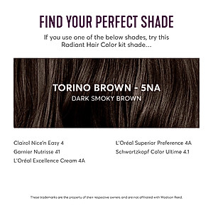 Madison Reed Radiant Hair Color Kit, Dark Ash Brown for 100% Gray Coverage, Ammonia-Free, 5NA Torino Brown, Permanent Hair Dye, Pack of 1