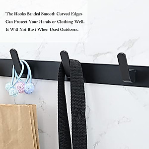 Potaosey 2-Pack Black Wall Coat Rack, Wall Mounted Coat Rack with 6 Hook,Modern Style Coat Rack Wall Mounted,Metal Coat Hooks Rail for Coat Hat Key Bathroom Bedroom Hotel Entryway