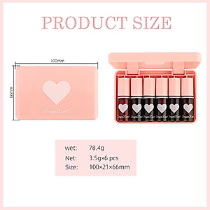 6 Colors Lip Tint Stain Set, Korean Lip Gloss Lip Tint Stain Plumping Mini Liquid Lipstick, Multi-use Lip and Cheek Tint, Long lasting High Pigment, Liquid Blush Waterproof Tinted Lip Gloss