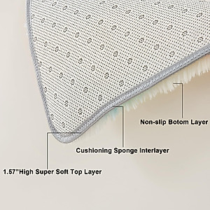 JKMAX Fluffy Shag Rugs for Living Room，Tie-Dyed Rainbow Soft Plush Fuzzy 7x10 Area Rugs for Bedroom Nursery Girls Boys Room Kids Room Decor，Upgrade Anti-Skid Large Carpet for Home Decor Aesthetic