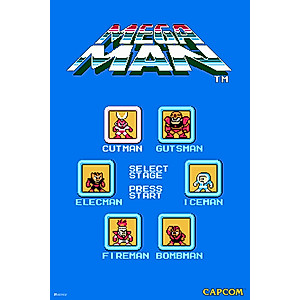 Poster Foundry Mega Man Stage Select Video Game Video Gamer Classic Retro Vintage 90s Gaming MegaMan Capcom Legacy Collection Megaman 11 Mega Man X Dr Wily Thick Paper Print Wall Art 8x12