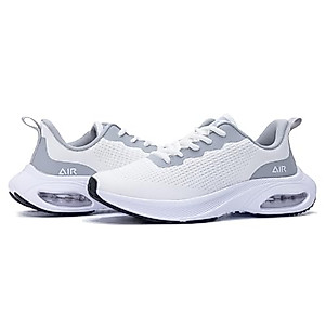 JARLIF Air Running Shoes for Women Athletic Tennis Sport Shoes Casual Walking Gym Jogging Sneaker GrayWhite 8.5