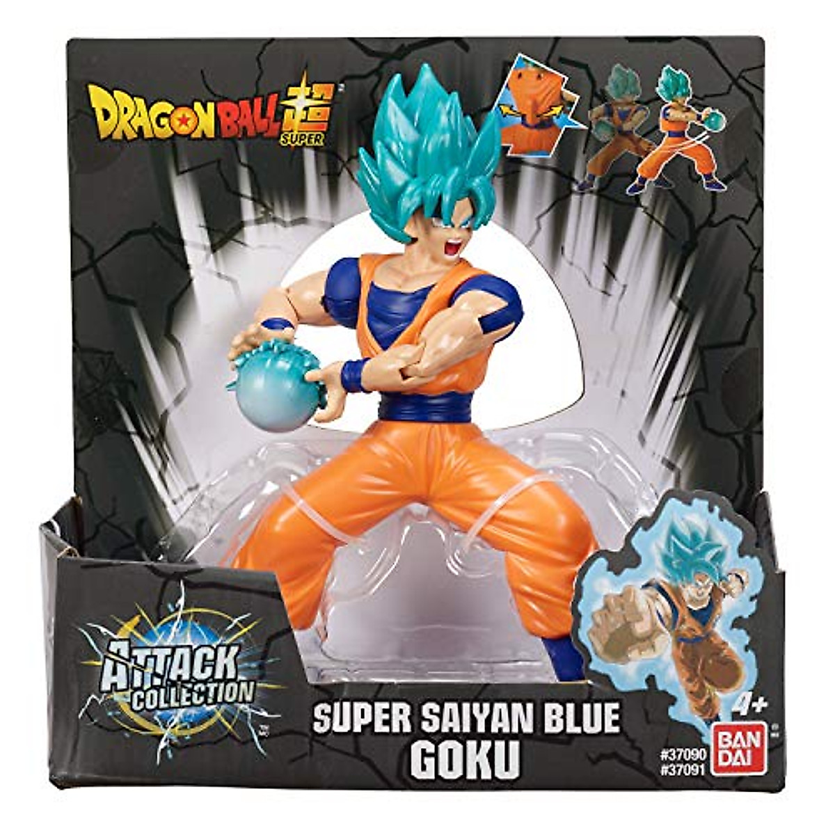 Bandai Namco - Dragon Ball Super - Super Saiyan Blue Goku, 7" Action Figure Attack Collection