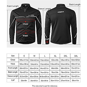 INBIKE Men's Cycling Jacket, Winter Fleece Thermal Windproof Soft Shell Wind Coat Black Small