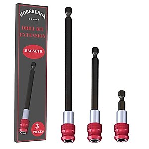 Drill Bit Extension Magnetic Drill Bit Holder 1/4 Hex Shank Extension for Drill Bits,Quick Change Bit Holder Drill Bit Extender(3 Packs)