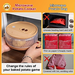 MUXIUNT Microwave Baked Potato Cooker As Seen On Tv Cooks In Minutes Tender & Fluffy,baking Potato Cooker For Microwave Oven,Twice Baked Potatoes Steamer,Microwave Baked Potato Bag Upgrade BPA-free