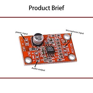 Acxico 1Pcs AD828 Stereo Dynamic Microphone Preamplifier Board Pickup Module DC 3.8V-15V MIC Preamp Module