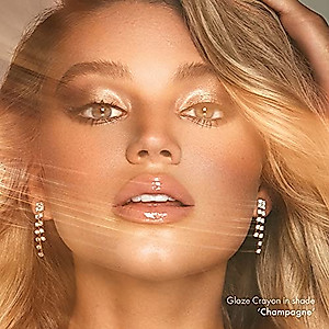 ICONIC LONDON Glaze Crayon | Dual Ended Eyeshadow Stick for Sparkling, Wet-Look Glazed Effect, Cruelty Free, Vegan Makeup, Original (Champagne) 0.92 oz