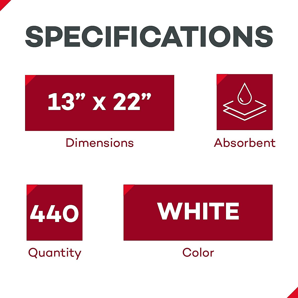 Dealmed Baby Scale Liner, Disposable 13" x 22" Sheets, Made in The USA (White, Case of 440)
