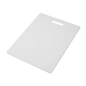 Farberware 22-Piece Never Needs Sharpening Triple Rivet High-Carbon Stainless Steel Knife Block and Kitchen Tool Set, Black & 78892-10 Farberware Plastic Cutting Board, 11-inch by 14-inch, White
