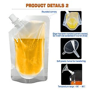 SENYUE 6 PCS Juice Flasks Drinks Flasks Liquor Pouch Reusable Drinking Flasks Concealable Plastic Flasks for Sneak to go