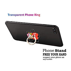 lenoup Transparent Oriental Cherry Cell Phone Ring Holder Kickstand,360 Rotation Clear Cherry Blossom Cell Phone Finger Ring Grip Stand for Phones,Pad