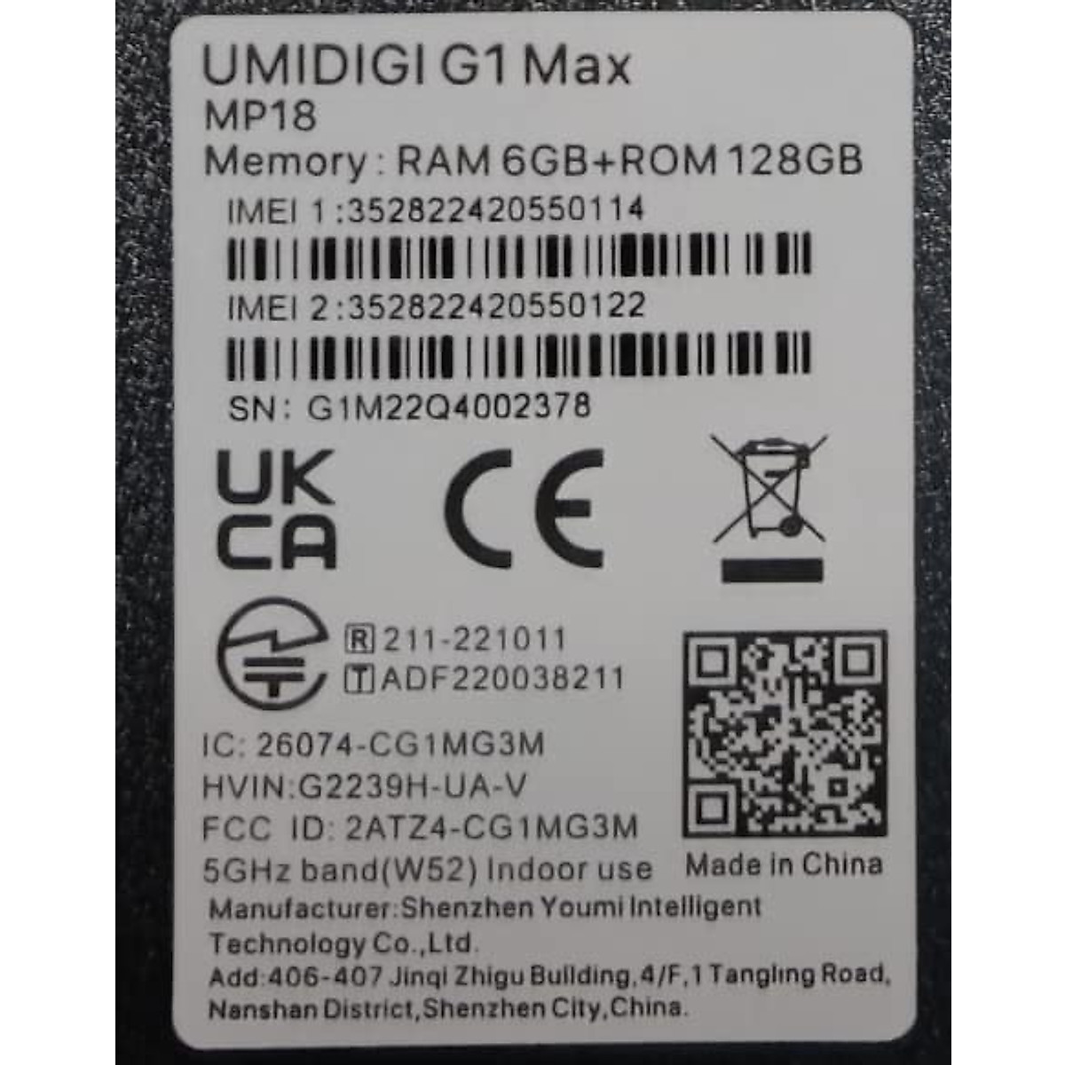 UMIDIGI Cell Phone G1 MAX, Android12 Unlocked Smartphone, Dual Sim 4G LTE Mobile Phone, 128GB/256G Expandable, 6.52" HD+ Night Mode，5150mAh, GSM Unlocked Phone