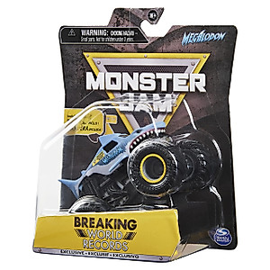 Monster Jam 2021 Target Exclusive Breaking World Records Series 1:64 Scale Diecast Monster Truck with Flag: Megalodon