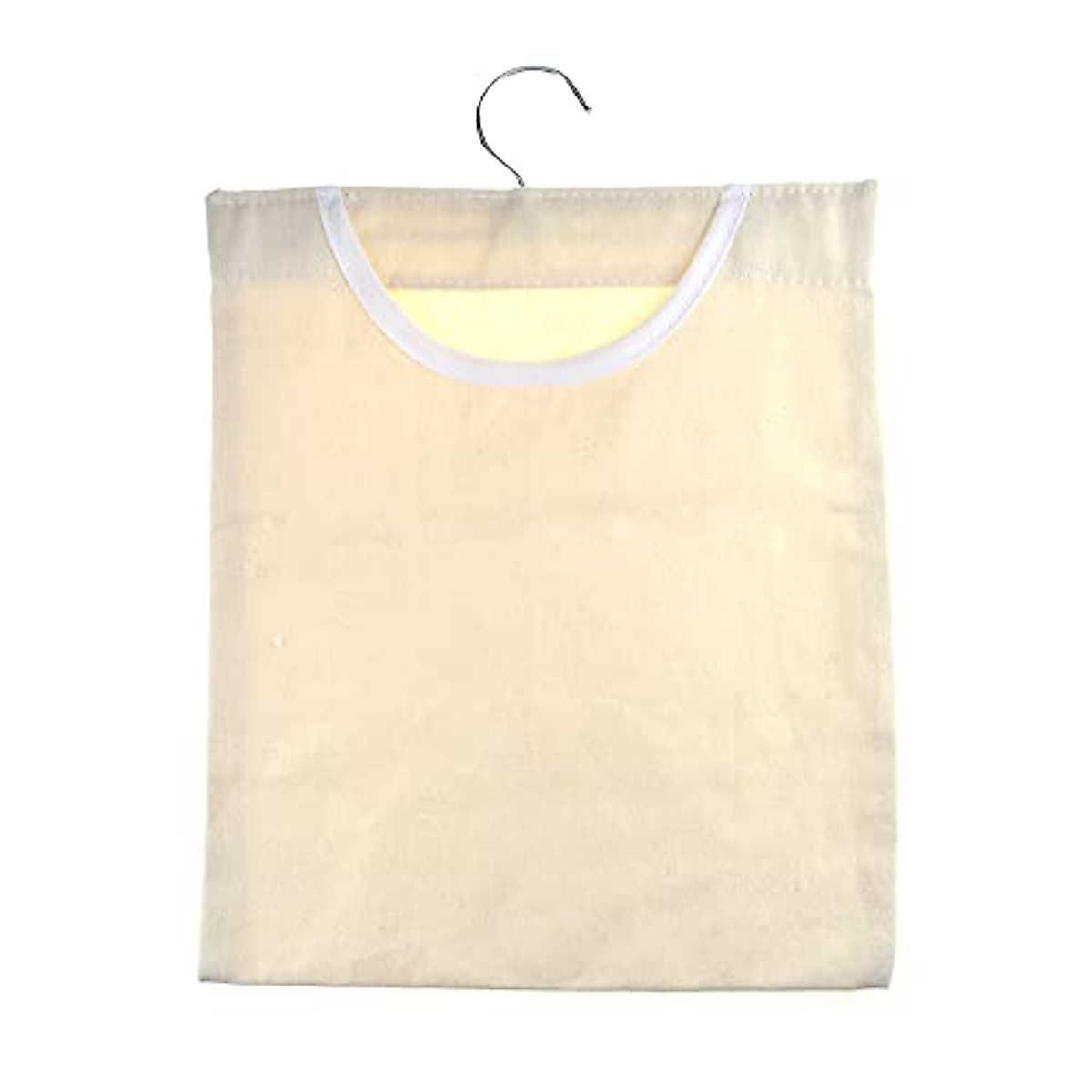 HAHIYO Canvas Clothespin Laundry Bag Hanging Storage Organizer Holds Pins Sturdy 12.2 x 10.45in Roomy Deep Easy Reach Grab for Sliding Easy Hook Clothesline Rod Not Pierce Cloth Washable No Mold 1 PCS