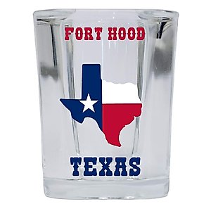R and R Imports Fort Hood Texas Square Shot Glass 4-Pack
