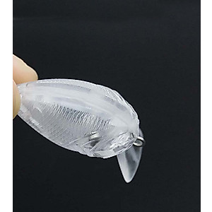 ABS 10PCS Unpainted Fishing Blanks Crankbait 4cm 3g topwater Artificial Bait Fishing Lures Blank Minnowbait Hard unpainted Artificial Bait Bodies DIY Fishing Tackle Spoons with Free Eye