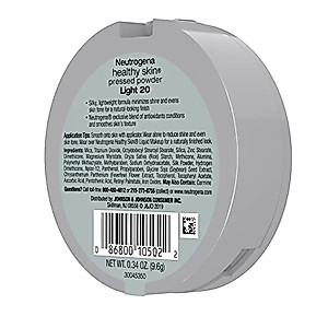 Neutrogena Healthy Skin Pressed Makeup Powder Compact with Antioxidants & Pro Vitamin B5, Evens Skin Tone, Minimizes Shine & Conditions Skin, Light 20.34 oz