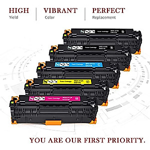Toner Kingdom Remanufactured Toner Cartridge Replacement for HP 305 305A 305X 312 312A 312X 304A for HP Laserjet Pro 400 300 Color MFP M451dn M451nw M475dn M476nw M476dw M351A M375nw Printer (5 Pack)