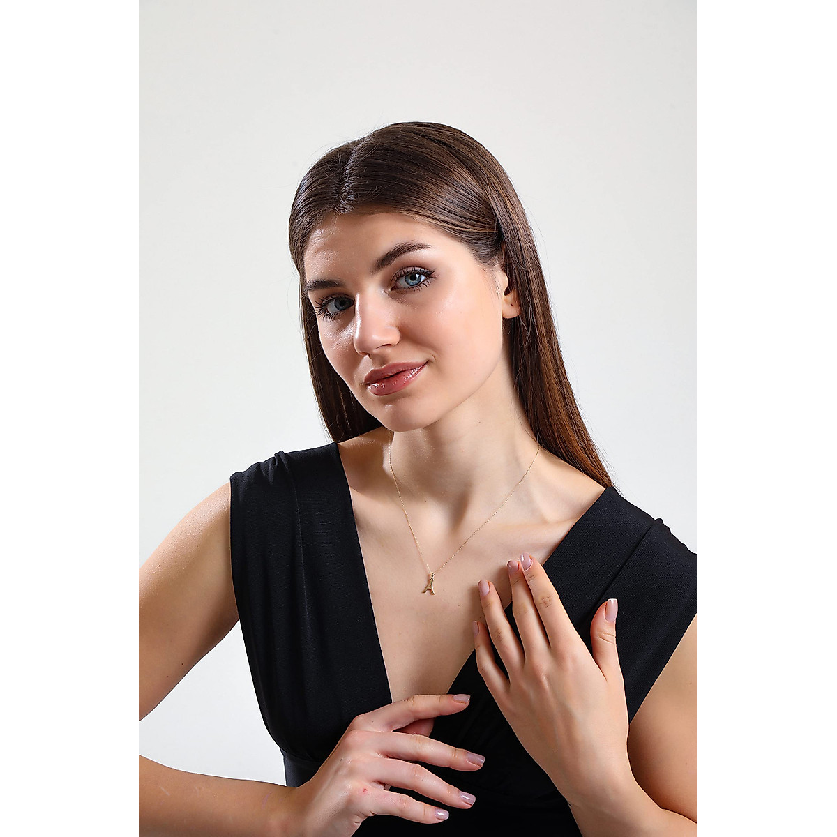 Wish Carat 100% 14k Real Gold Necklace for Women | Dainty Charm Alphabet Name Letter Initial Necklaces for Women | Custom Pendant Jewelry for Her | Birthday Gifts for Women | 18''