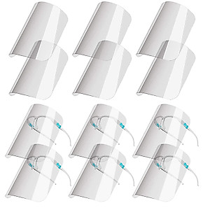 salipt Face Shields Set with 6 Reusable Glassesand and 12 Replaceable Anti Fog Shields for Man and Women to Protect Eyes and Face