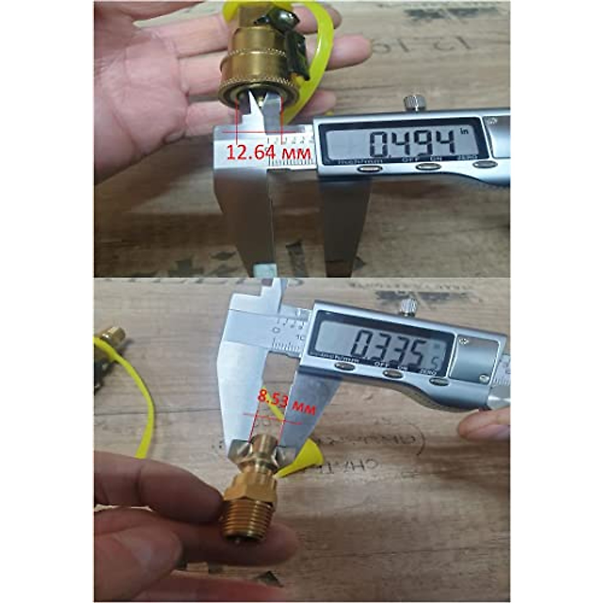 AuPro 1/4 Gas Port Plug and Dust Cap 1/4In Quick Disconnect Connect Propane Natural LP, Yellow, 3/8In