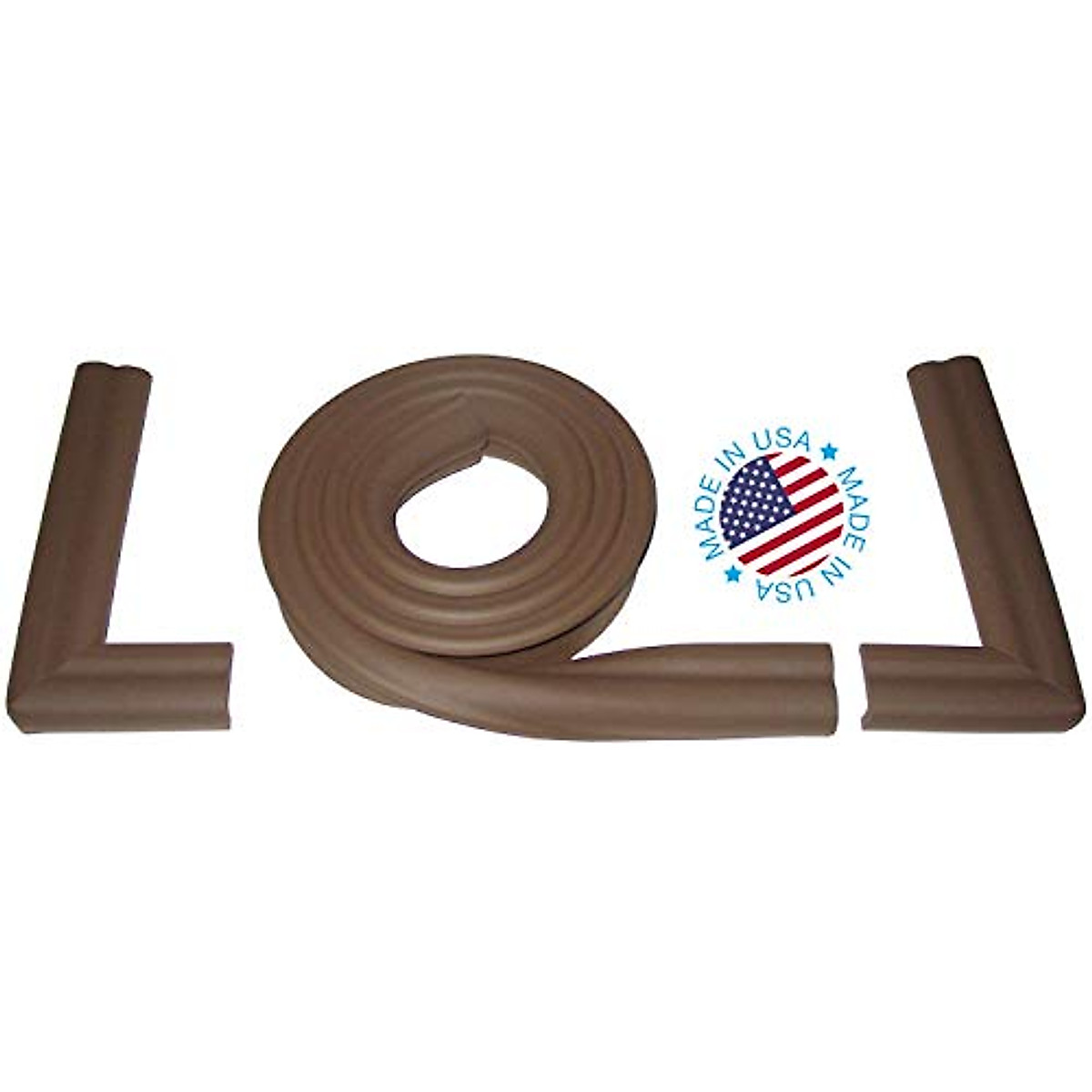 KidKusion Hearth Cushion | Made in USA | Brown | 8.33 Ft of Padding | Child Safety, Edge and Corner Guard, Babyproof Fireplace Bumper